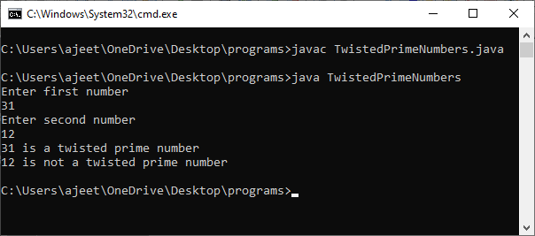 Twisted Prime Number Java Online Tutorials Library List