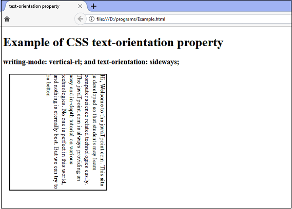 Css Text Orientation Property Online Tutorials Library List