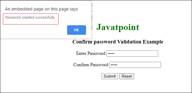 Confirm Password Validation In Javascript Online Tutorials Library List