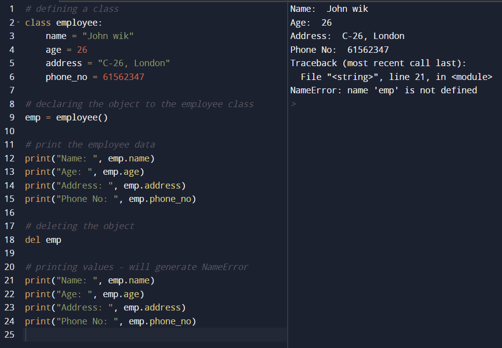 Python Del Statement Online Tutorials Library List