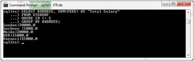 Sqlite Sum Function Online Tutorials Library List