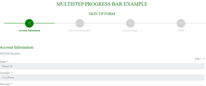 Multi Step Progress Bar In Bootstrap 4 Online Tutorials Library List