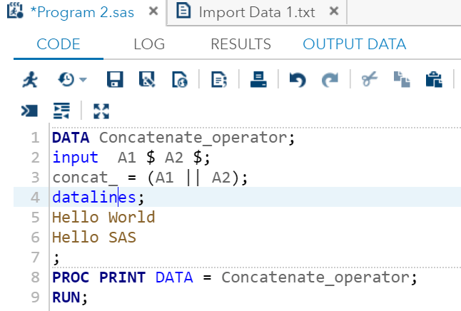 Sas Operators Online Tutorials Library List
