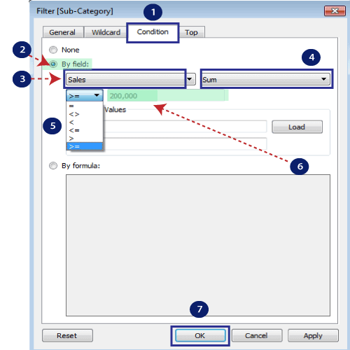 Tableau Condition Filters Online Tutorials Library List