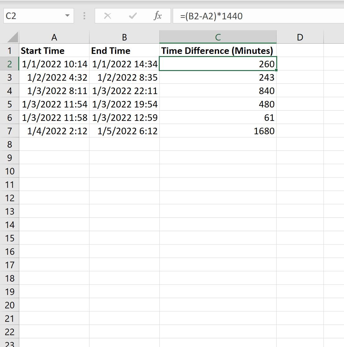Excel Calculate Difference Between Two Times In Minutes Online Tutorials Library List